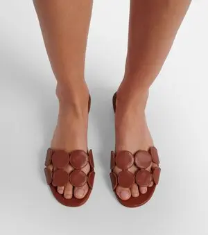 Manolo Blahnik Haribalmuflat Leather Slides - Brown
