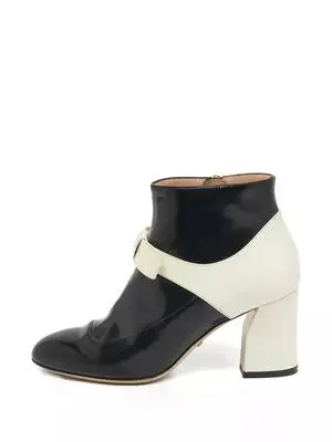 Gucci Patent Leather Bow Detail Ankle Boots