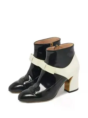 Gucci Patent Leather Bow Detail Ankle Boots