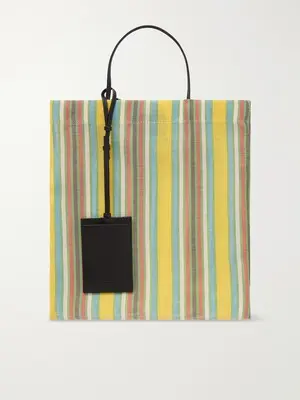 THE ROW Barn Mini Leather-trimmed Canvas Tote - Multi
