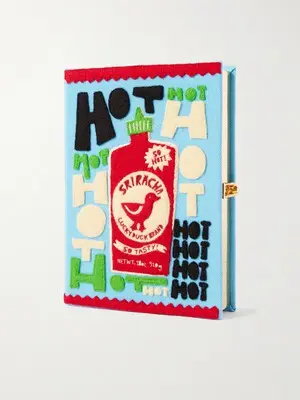 OLYMPIA LE-TAN Sriracha Embroidered Clutch - Blue