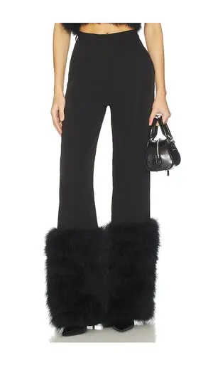 Giuseppe Di Morabito Feather Trimmed Trousers - Black