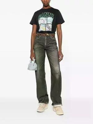 GANNI Bear Comic Print Organic Cotton T-shirt