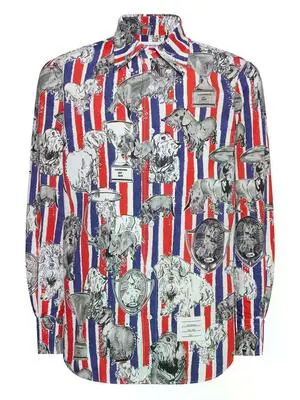 Thom Browne Poplin Hector Toile Shirt - Red