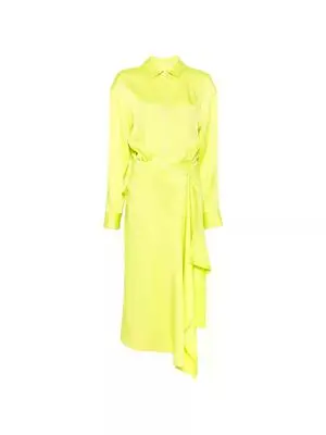 MSGM Midi Dress With Draped Skirt - Green