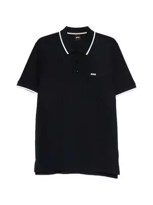 BOSS Cotton-piqué Polo Shirt With Contrast Tipping - Blue