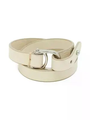 AIGNER Leather Wrap Bracelet With Buckle Detail - Silver