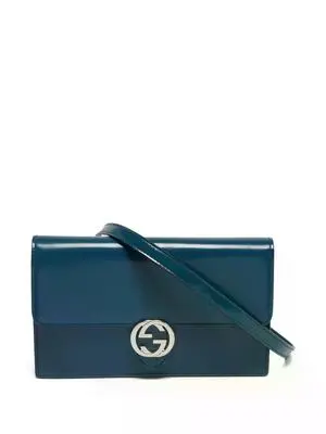 Gucci Interlocking-g Leather Crossbody Bag - Blue