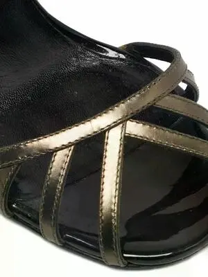 Gucci Patent Leather Stiletto Ankle Strap Sandals