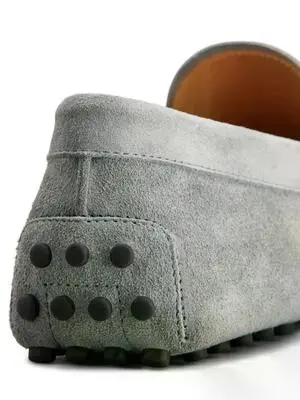 TOD'S Suede Slip-on Boat Shoes With Bow Detailing - Grey