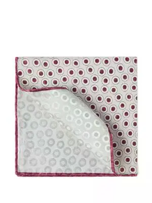 Brunello Cucinelli Polka Dot Silk Pocket Square Scarf - Neutrals