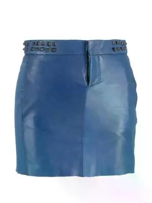 Maje Leather Studded Mini Pencil Skirt