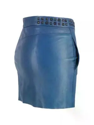 Maje Leather Studded Mini Pencil Skirt