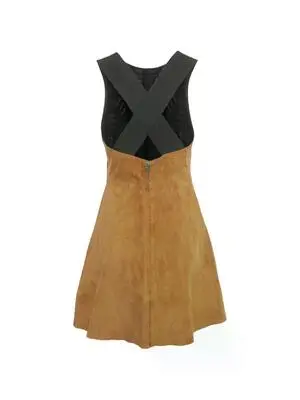 Maje Suede Cut-out Dress - Brown