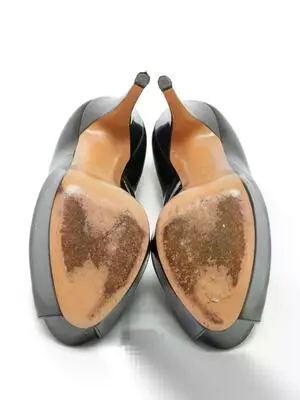 Casadei Peep-toe Leather Platform Pumps