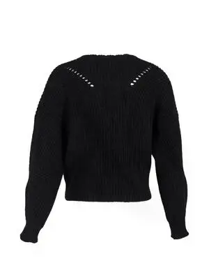 ISABEL MARANT VINTAGE Ribbed Lace-up Crew Neck Sweater