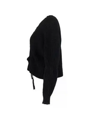 ISABEL MARANT VINTAGE Ribbed Lace-up Crew Neck Sweater