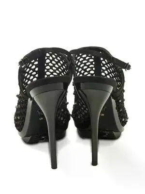 Versace Embellished Open-toe Slingback Stilettos