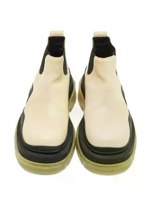 Bottega Veneta Beige Leather Panel Chelsea Boots