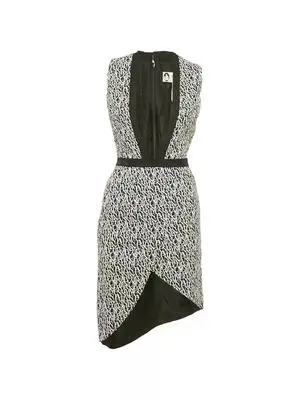 LANVIN Logo Print Sleeveless Asymmetric Dress