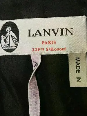 LANVIN Logo Print Sleeveless Asymmetric Dress