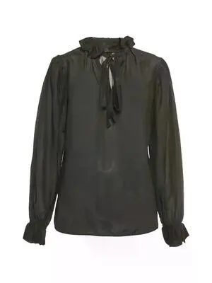 Etro Ruffle Detail Long Sleeve Blouse - Black