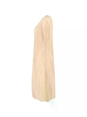 Issey Miyake Pleated Long Sleeve Midi Dress