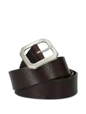 FORTELA Leather Belt With Silver-tone Buckle - Brown