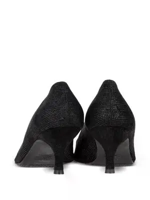 RUSSELL & BROMLEY Textured Leather Pointed Toe Kitten Heel Pumps