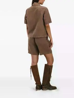 FORTELA Bohemian Pocket Short-sleeve Shirt - Brown