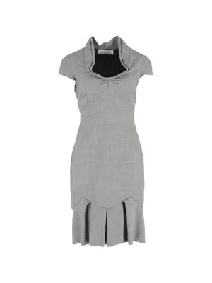 Valentino Garavani Patterned Wool Short-sleeve Midi Dress