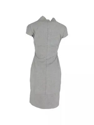 Valentino Garavani Patterned Wool Short-sleeve Midi Dress