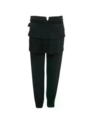 Alexander McQueen Pleated Tiered Trousers With Belted Ruffle Trim
