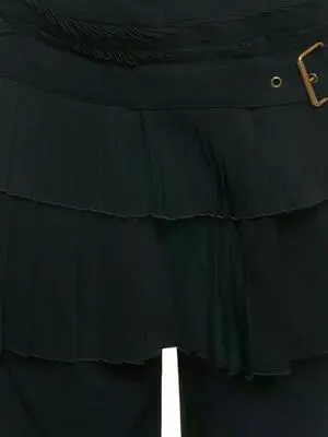 Alexander McQueen Pleated Tiered Trousers With Belted Ruffle Trim