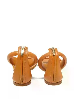 GIANVITO ROSSI Bijoux Leather Flat Sandals - Brown
