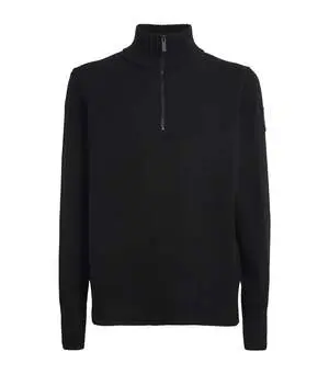 Canada Goose Rosseau Quarter-zip Merino Wool Sweater - Black