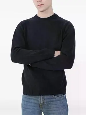 RE_BRANDED Round Neck Long Sleeve Sweater - Blue