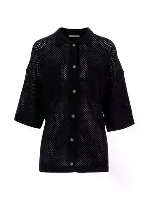 ALLUDE Openwork Cardigan With Geometric Pattern