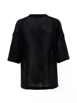ALLUDE Openwork Cardigan With Geometric Pattern