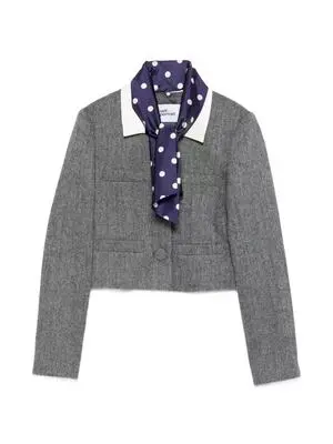 SELF-PORTRAIT Cropped Jacket With Pointed Collar