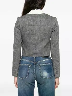 SELF-PORTRAIT Cropped Jacket With Pointed Collar