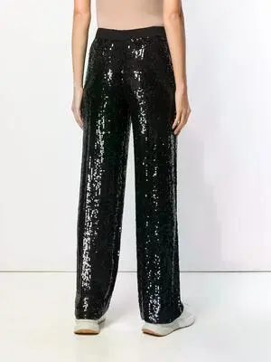 P.a.r.o.s.h Sequin Wide Leg Trousers - Black