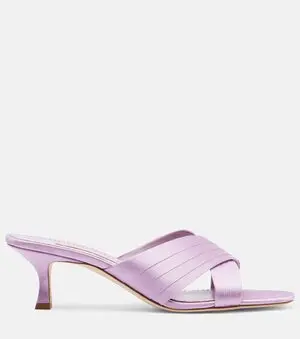 Manolo Blahnik Viera 50 Satin Mules