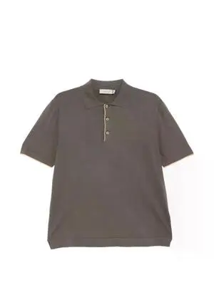 Canali Knitted Polo Shirt - Brown