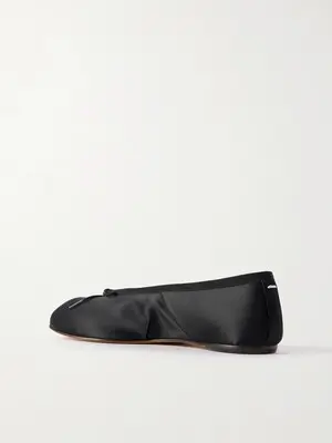 MAISON MARGIELA Tabi Split-toe Satin Ballet Flats - Black