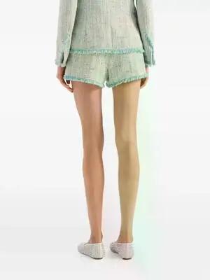 GENNY Fringed Sequined Shorts - Blue
