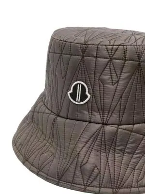 MONCLER + RICK OWENS Quilted Logo Patch Bucket Hat