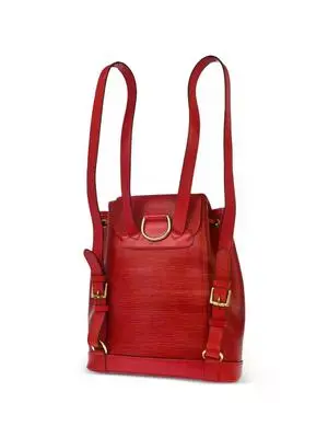 LOUIS VUITTON Textured Leather Backpack - Red