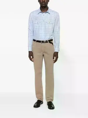 TOM FORD Check Snap-button Shirt - Blue
