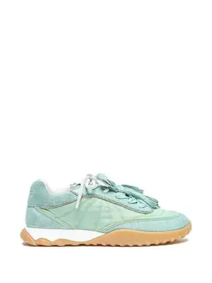 Pinko Suede And Technical Fabric Lace-up Sneakers - Blue
